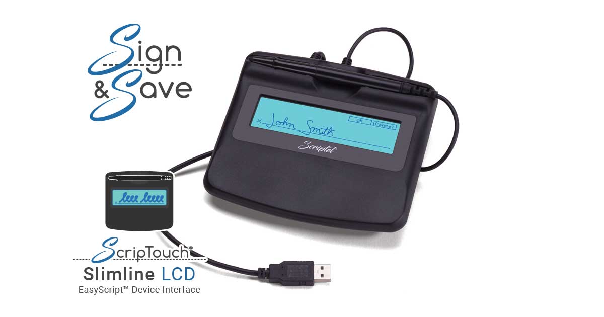 Signature Pads | ScripTouch Slimline LCD EasyScript with Sign and Save